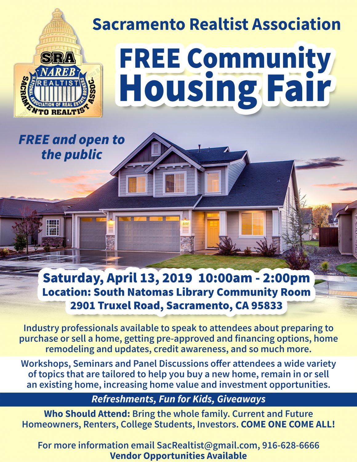 Housing Fair Flyer #1 - Sacramento Realtist Association